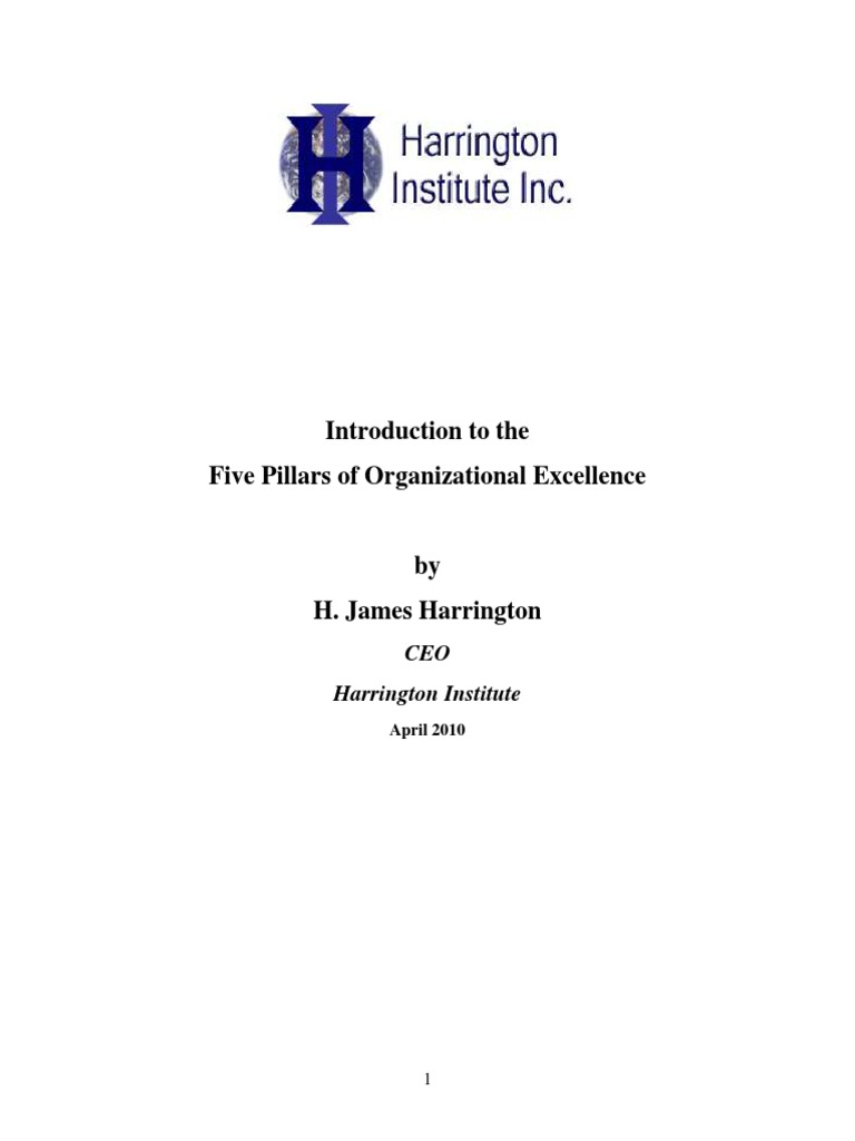 Introduction To The Five Pillars of Organizational Excellence | PDF ...