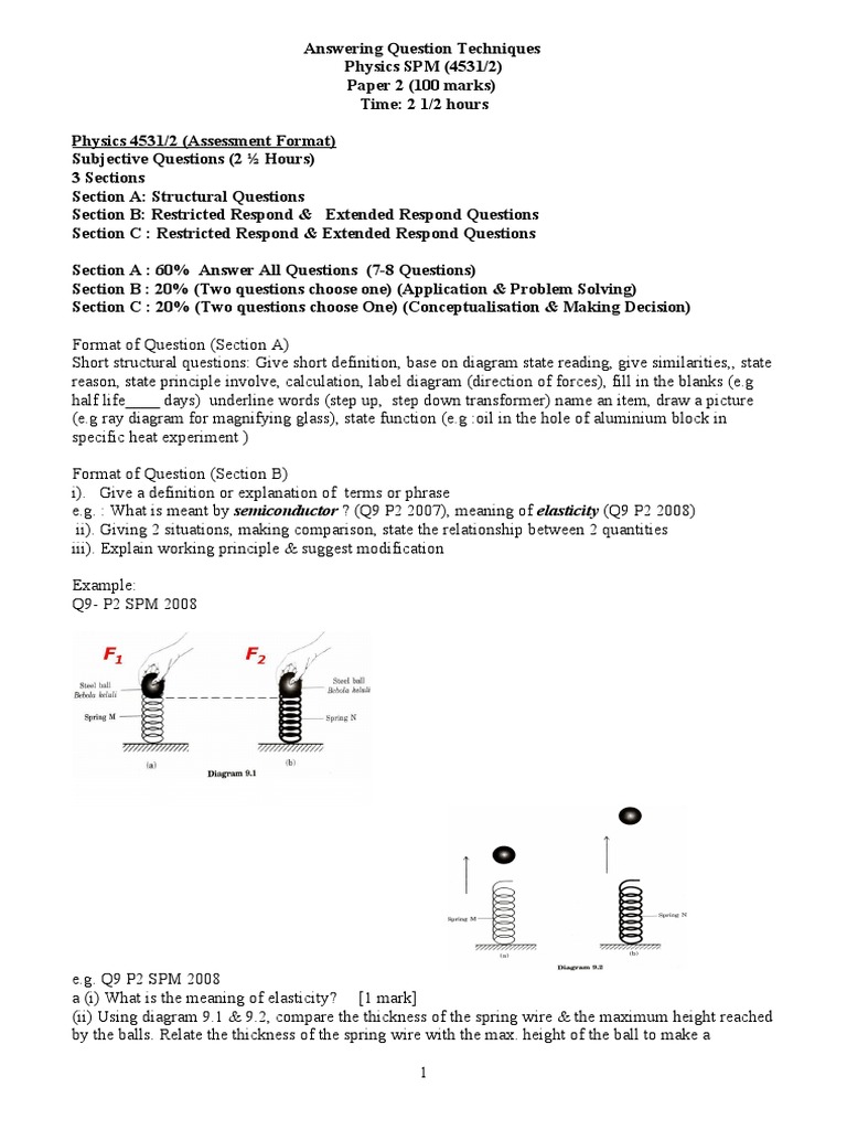 6th Tips Physics SPM Success Tips Answer Paper 2 | PDF | Optical Fiber ...