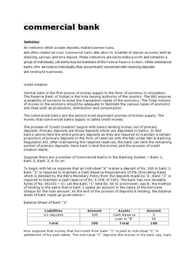 Commercial Bank | PDF