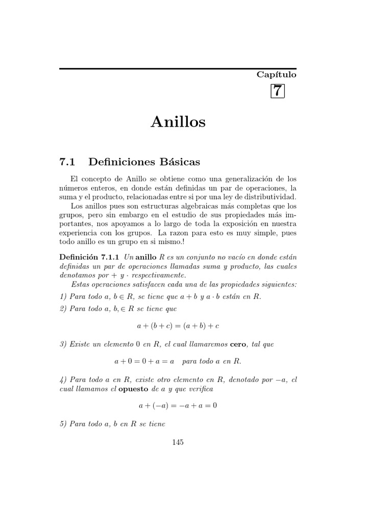Anillos, Algebra Abstracta | PDF