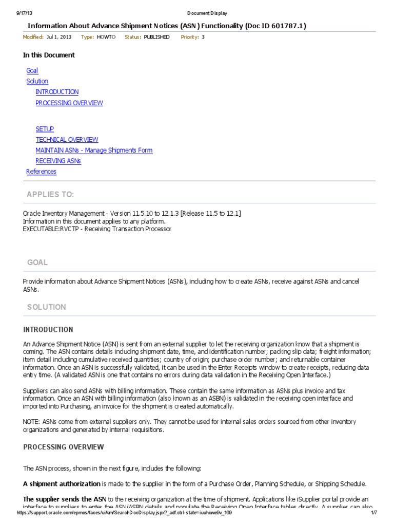 Asn | PDF | Electronic Data Interchange | Invoice