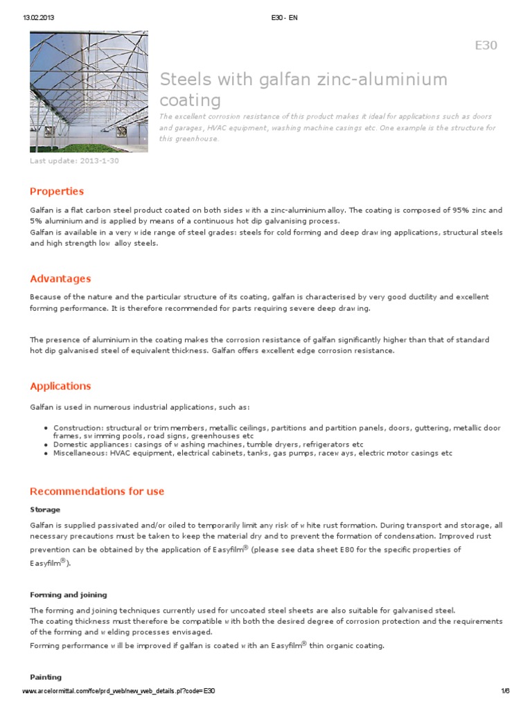 Galfan Coating PDF | PDF | Galvanization | Rust