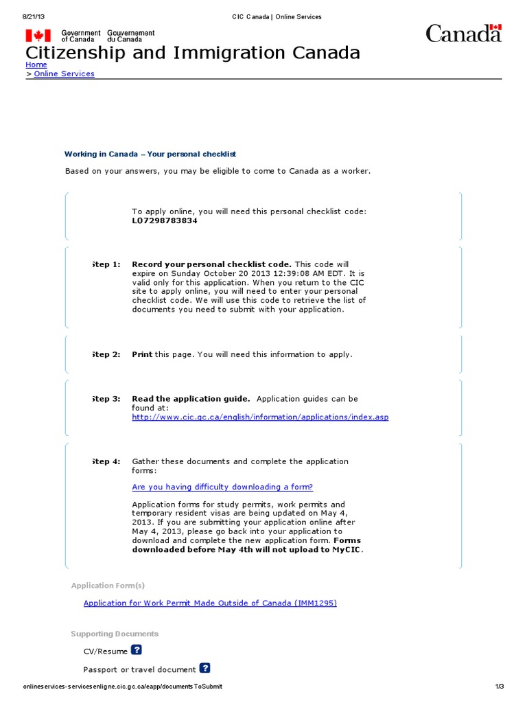 CIC Canada _ Online Services | Login | Travel Visa