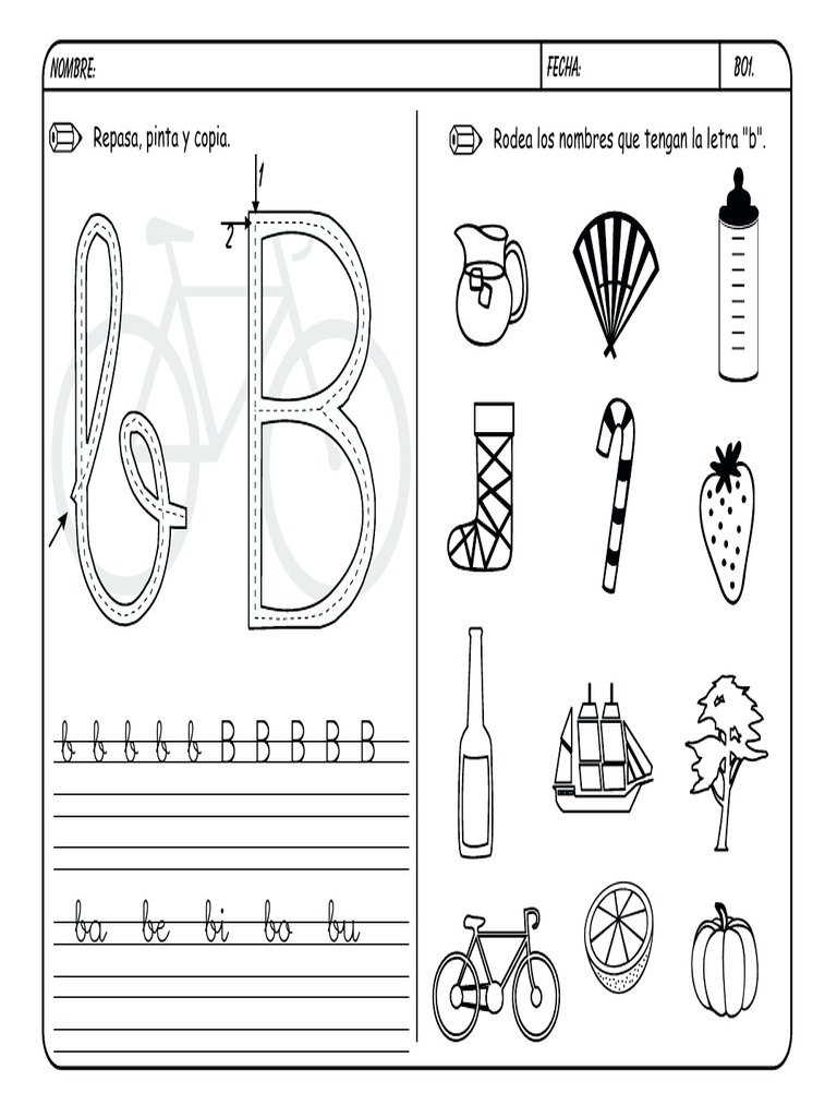 Fichas de La Letra B PDF | PDF