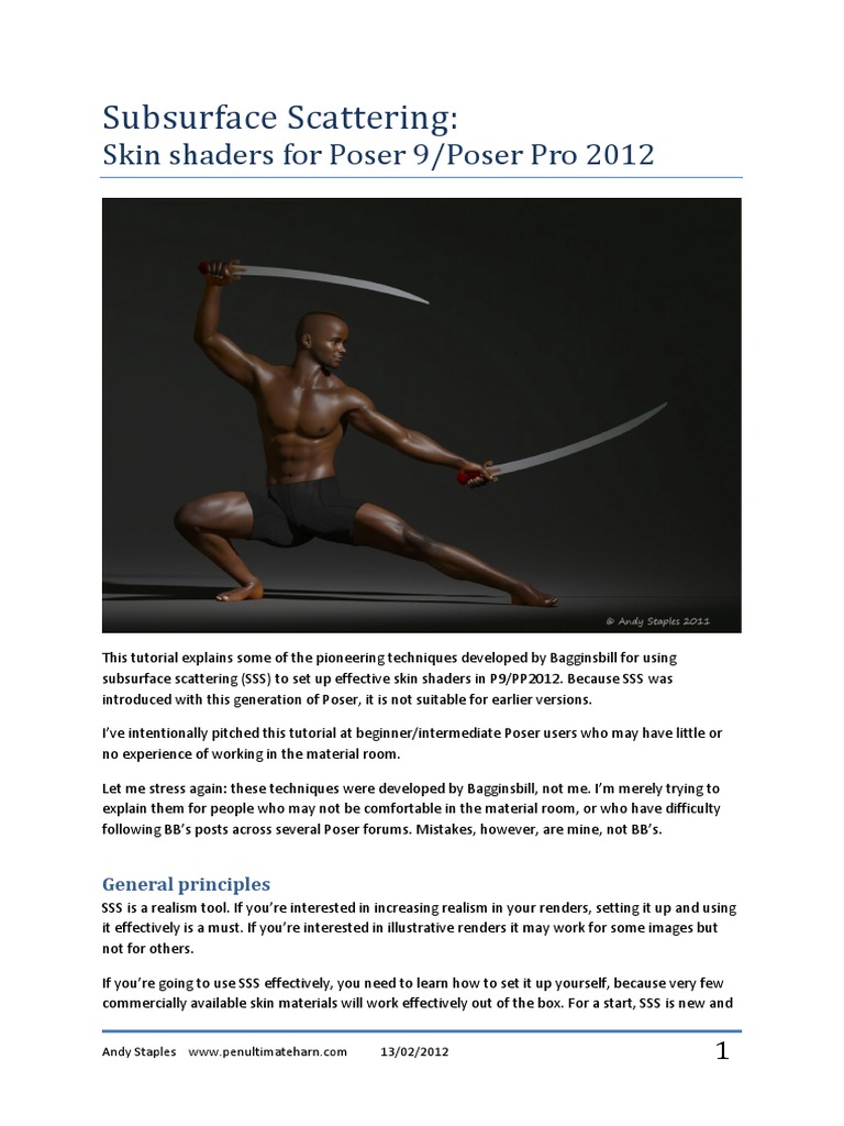 Subsurface Scattering For Poser 3D | PDF | Rendering (Computer Graphics) | Texture Mapping