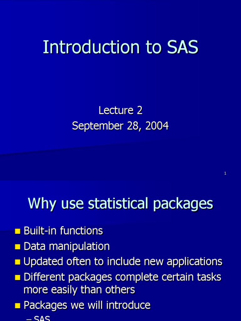 SAS Basics for Data Analysts | PDF | Sas (Software) | Variable ...