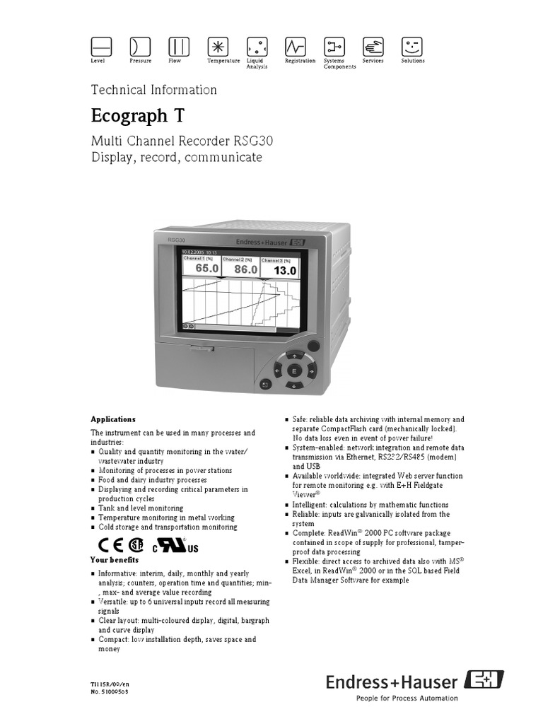 Ecograph T: Technical Information | PDF | Electrical Connector ...