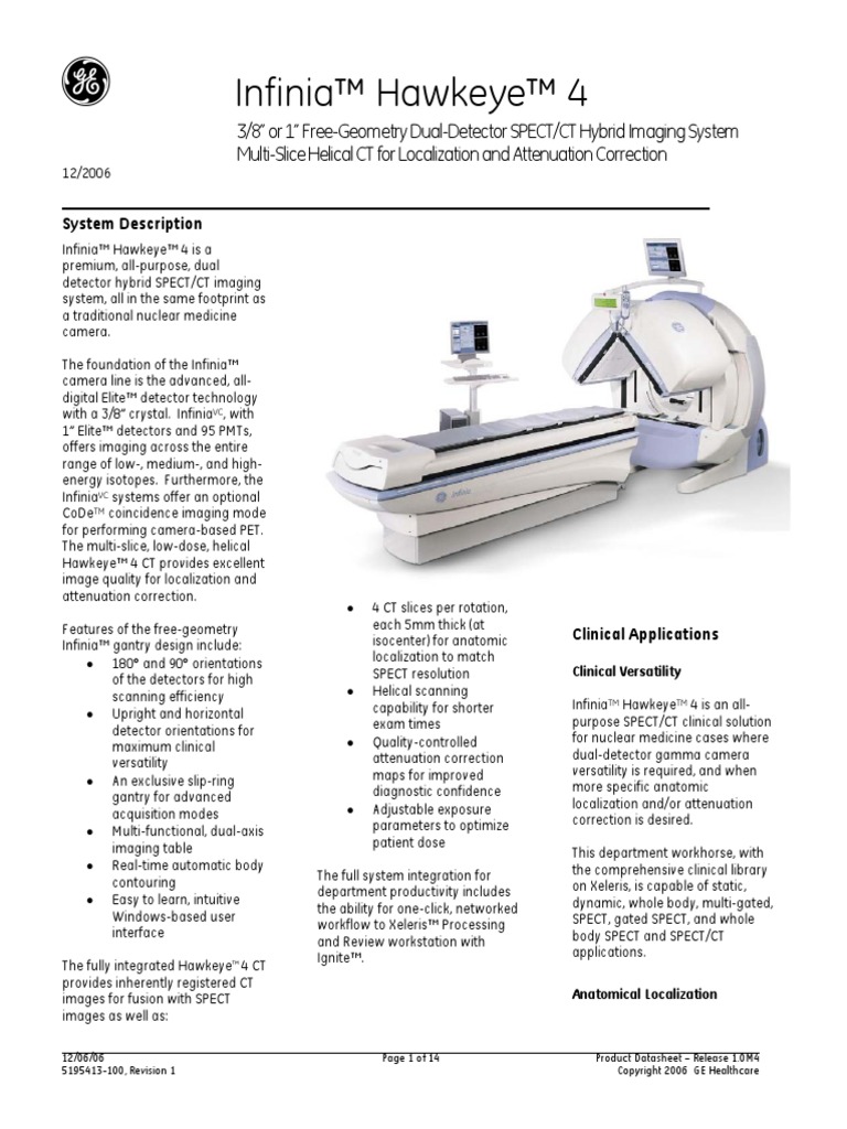 Infinia Hawkeye4 Datasheet | PDF | Ct Scan | Medical Imaging