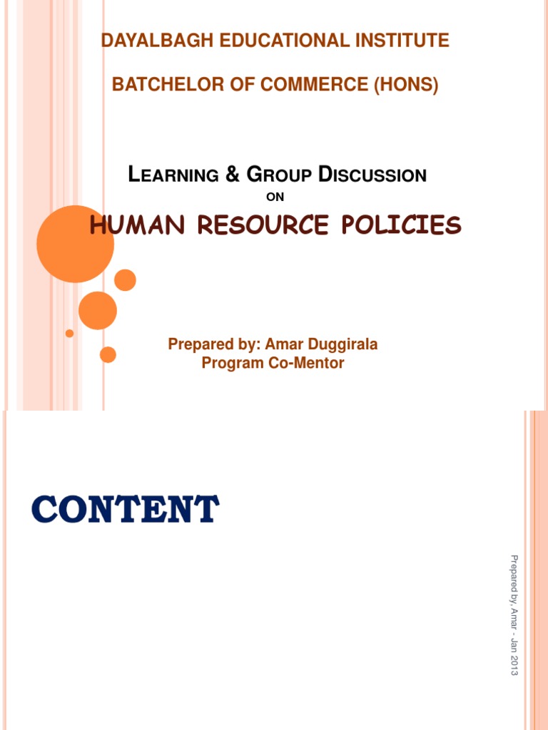 Unit2-Lesson 4-Human Resource Policy | PDF | Human Resource Management ...