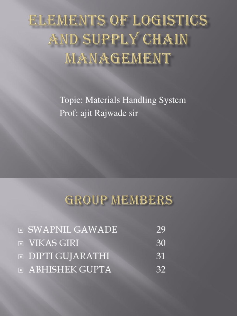Logistics | PDF | Automation | Warehouse