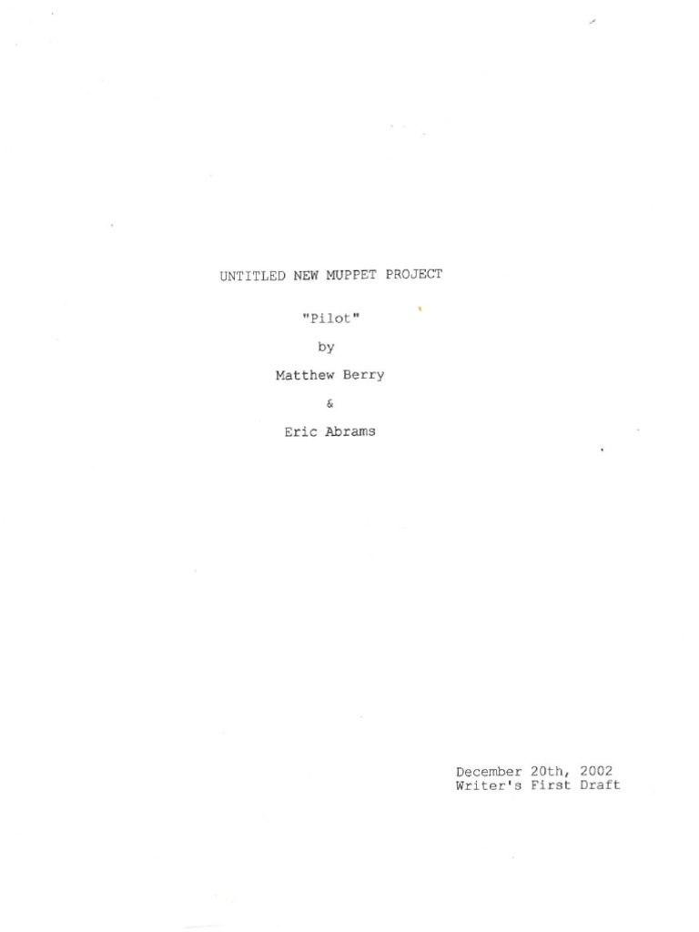 Berry & Abrams Muppets Script | PDF