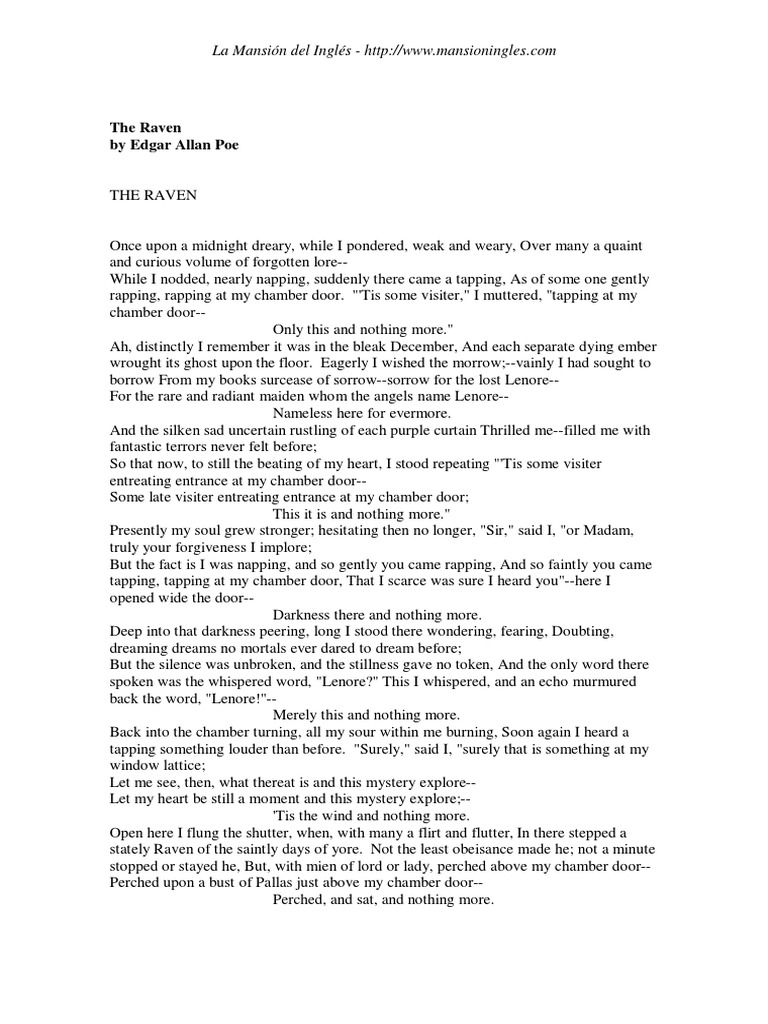 The Raven by Edgar Allan Poe | PDF | The Raven | Window