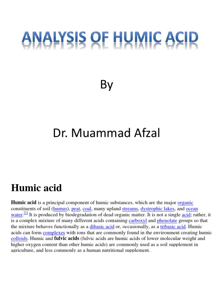 Humic acid analysis | PDF | Soil | Chemical Compounds