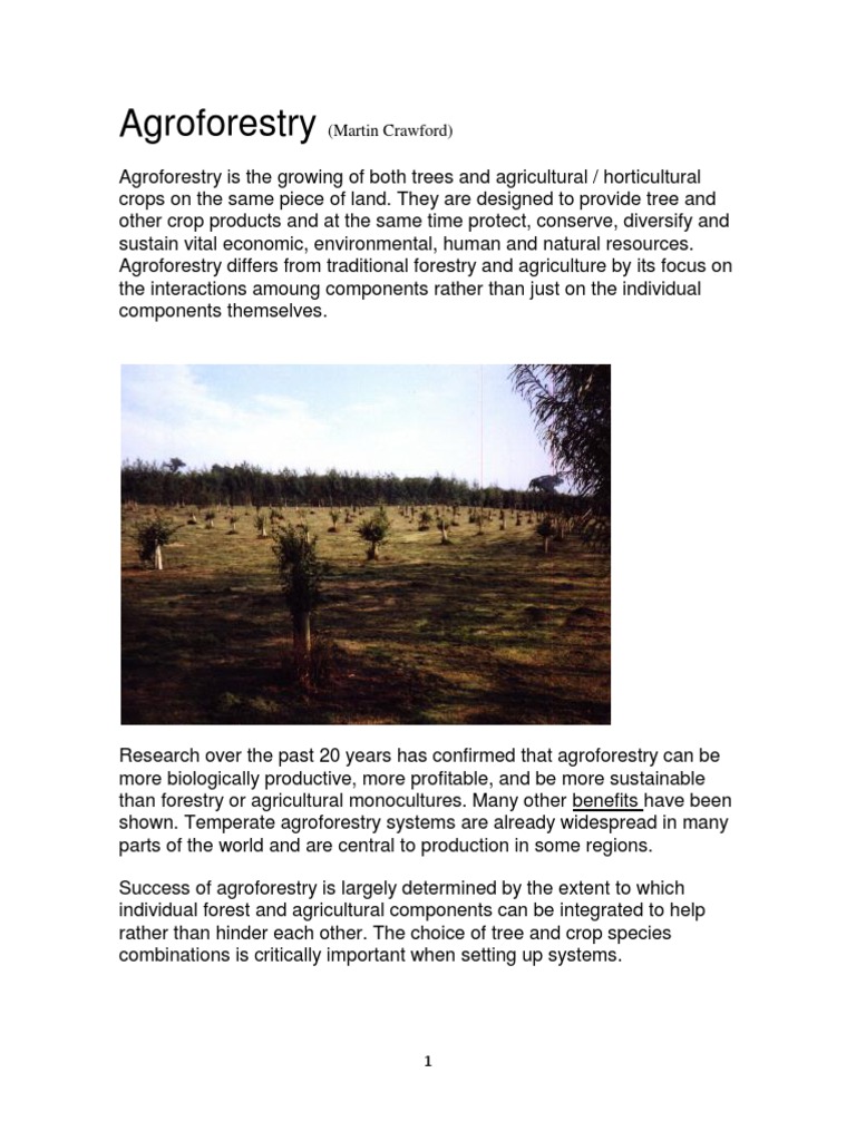 Martin Crawford on Agroforestry Benefits | PDF | Soil | Trees