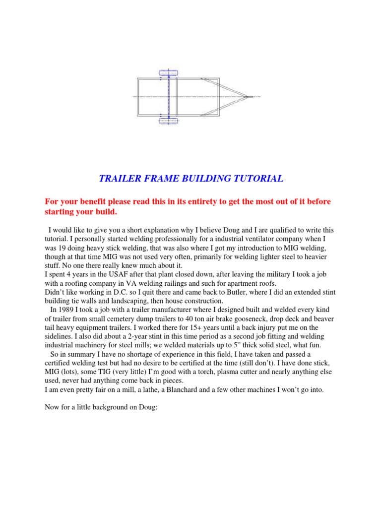 Trailer Frame Building Tutorial | PDF