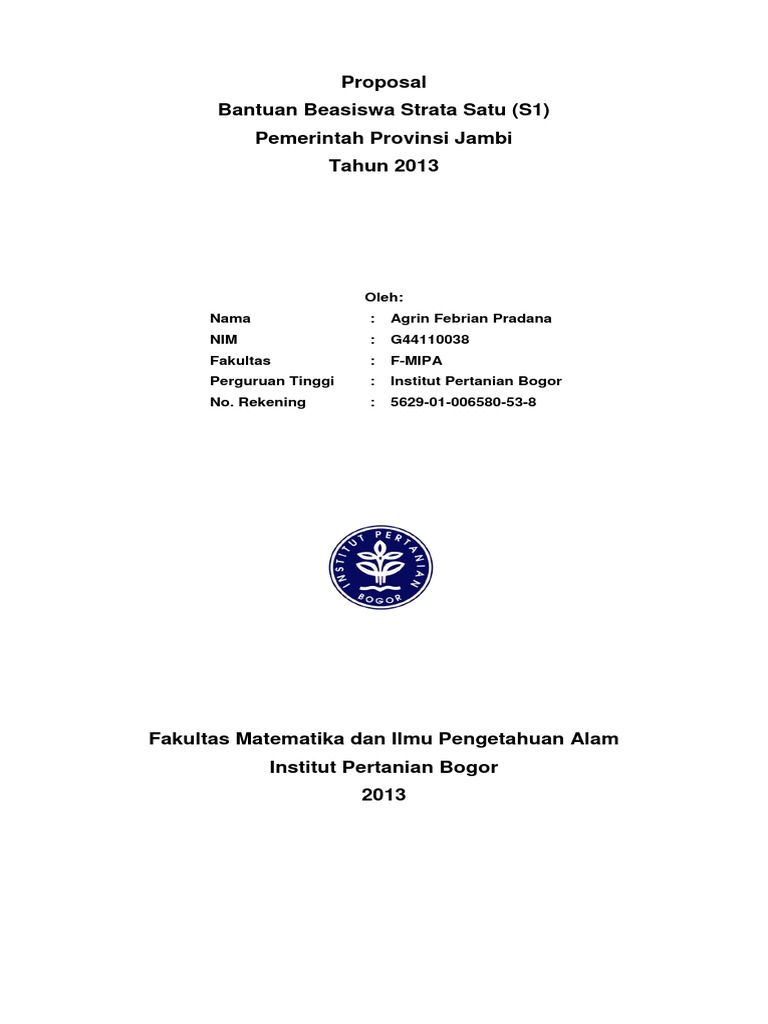 Proposal Beasiswa | PDF