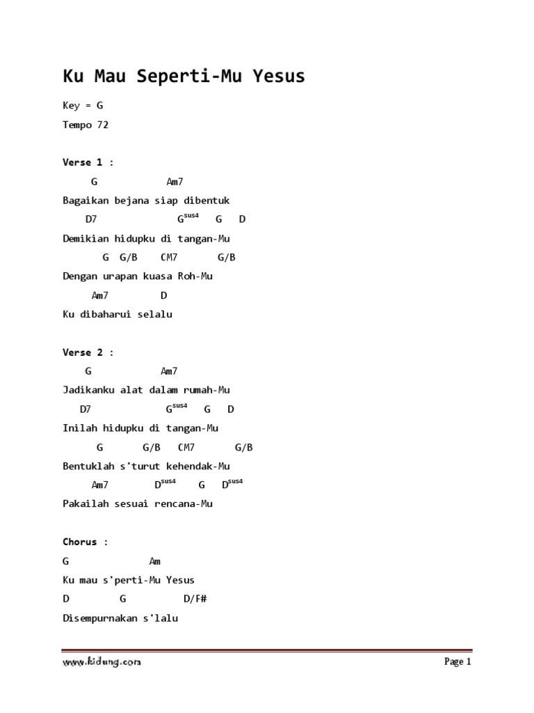 Ku Mau Sepertimu Yesus | PDF
