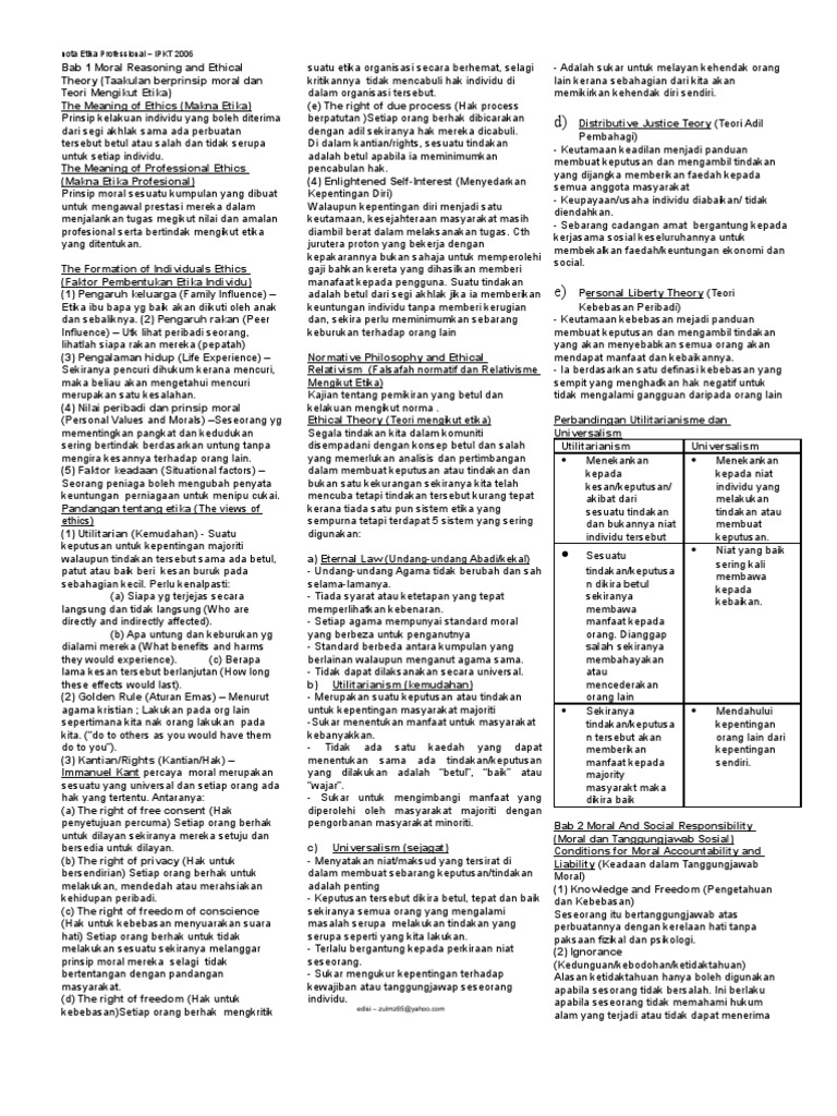 Nota Professional Ethics OUM | PDF