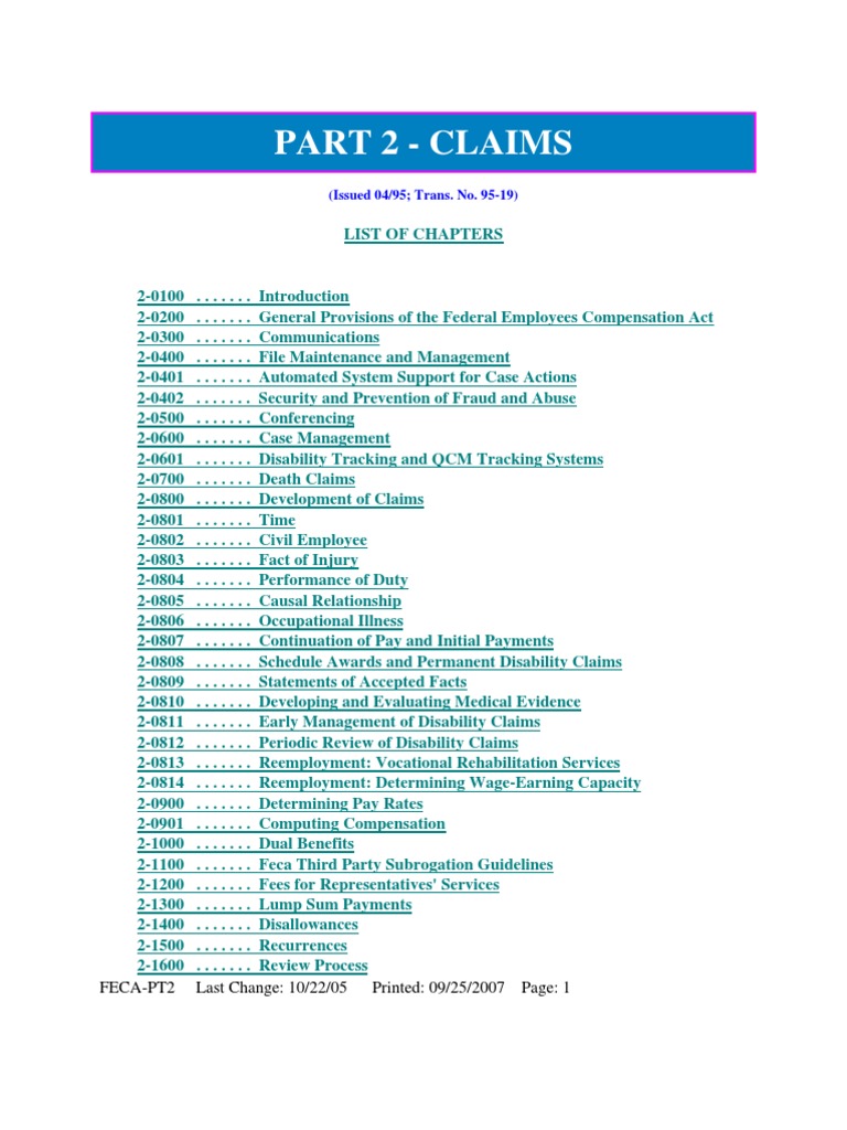 Department of Labor: FECA-PT2 | PDF | Adjudication | Precedent