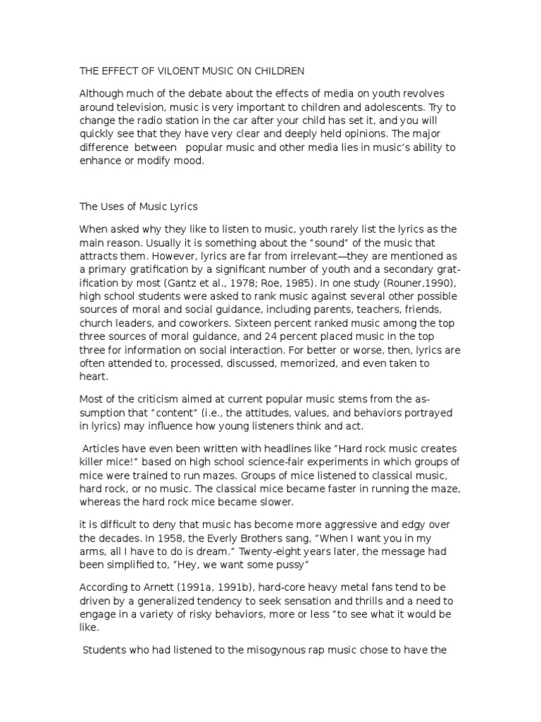 Music and Violence | PDF | Aggression | Violence