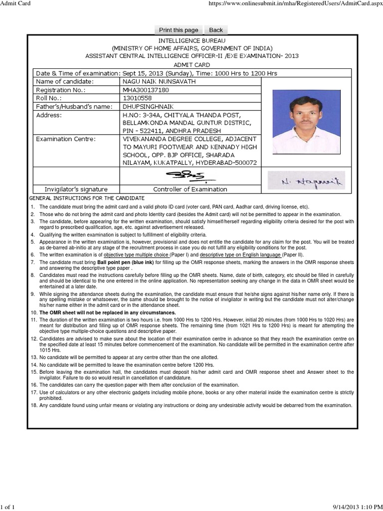 Intelligence Bureau (Ministry of Home Affairs, Government of India ...