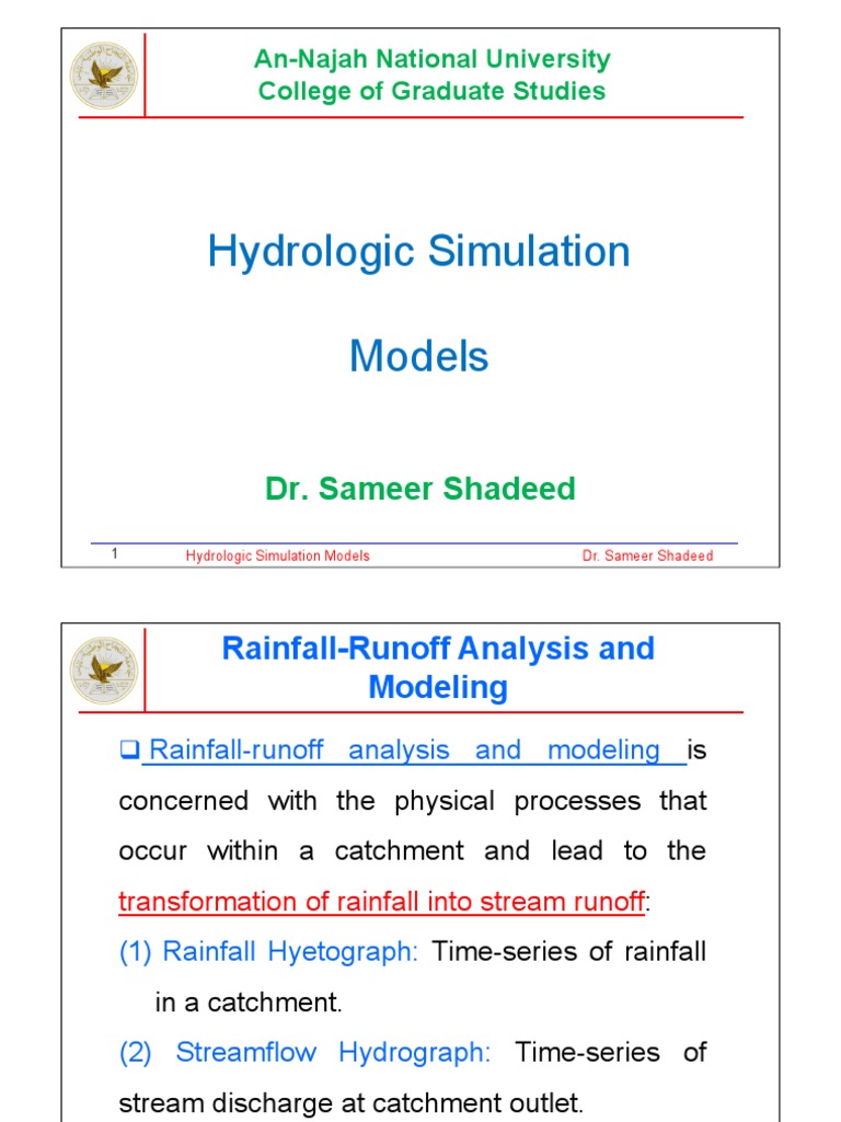 4644hydrologic Simulation Models | PDF | Water Resources | Hydrology