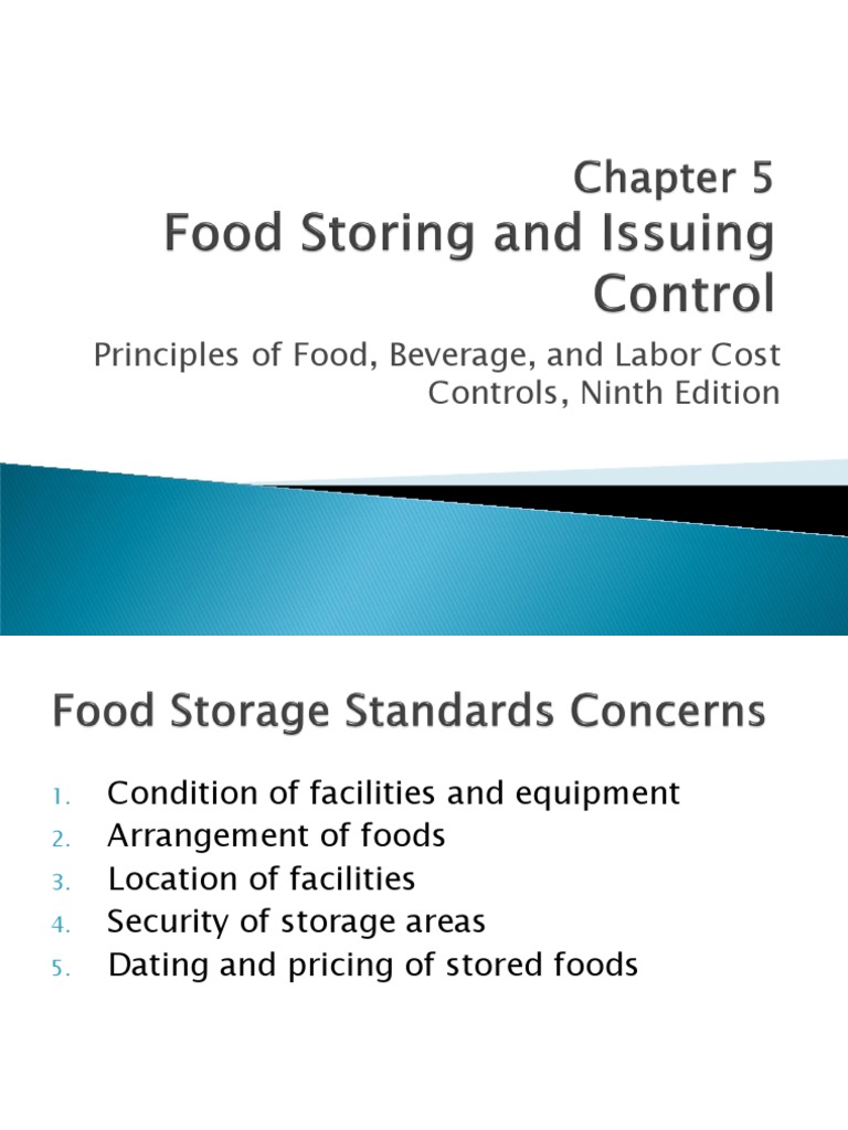 Food Storage and Control Principles | PDF | Refrigerator | Inventory