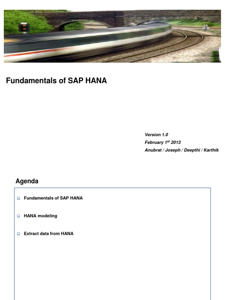 Fundamentals of SAP HANA The Begining | PDF | Sql | Parameter (Computer ... Fundamentals of SAP HANA The Begining | PDF | Sql | Parameter (Computer ...