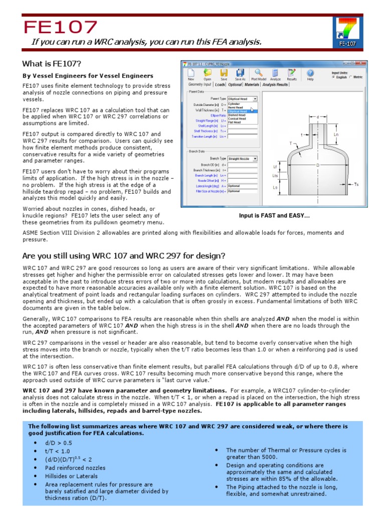 WRC-107 | Finite Element Method | Stress (Mechanics)
