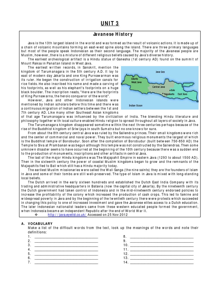 Unit 3: Javanese History | PDF | Java | Indonesia