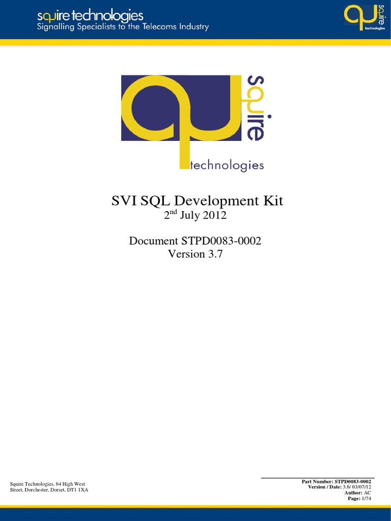 SVI SQL Development Kit Overview | PDF | Data Type | Session Initiation ...
