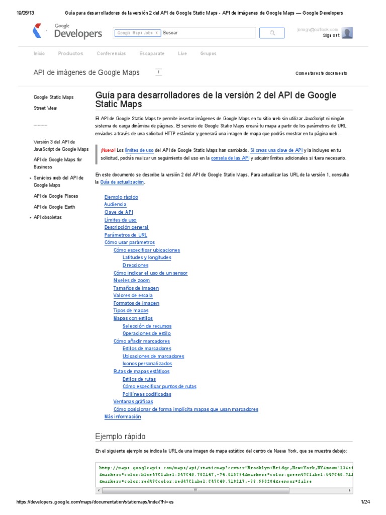 Guía para Desarrolladores de La Versión 2 Del API de Google Static Maps ...