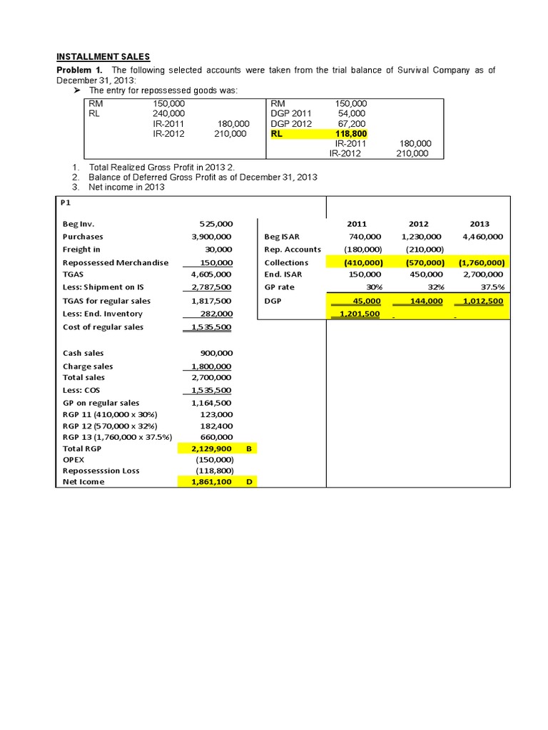 Installment Sales | PDF | Economics | Accounting