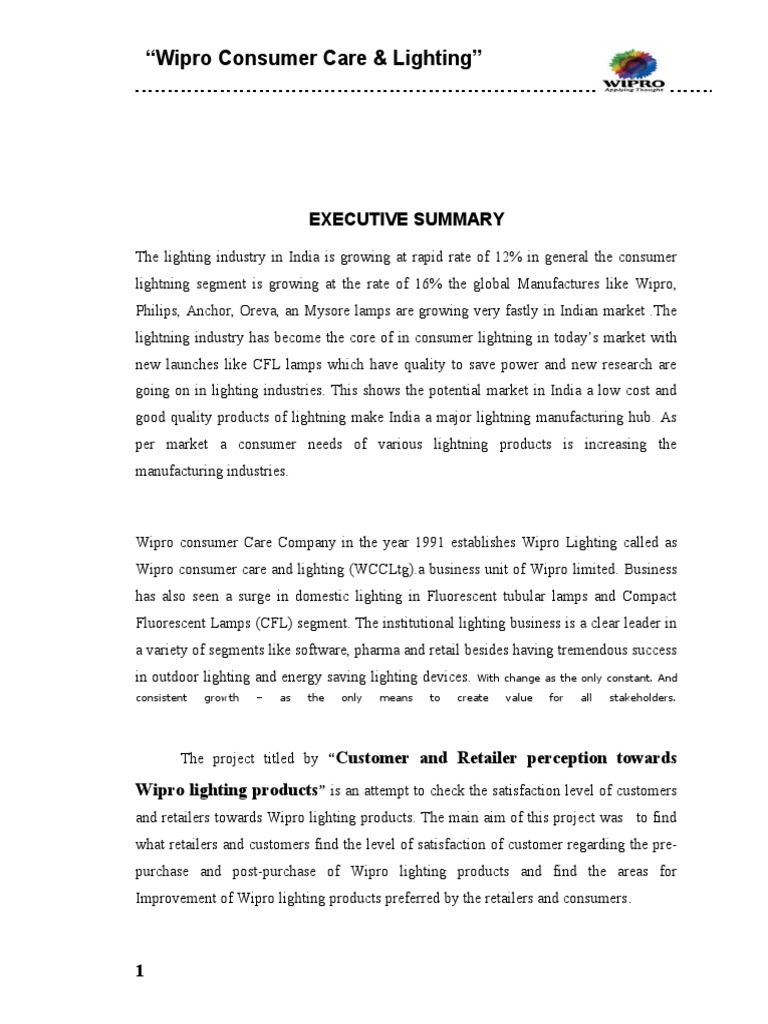 Wipro Consumer Care & Lighting Insights | PDF | Incandescent Light Bulb ...