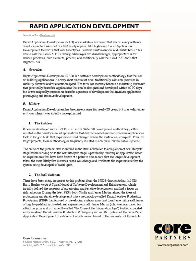 Rapid Application Development | PDF | Software Development Process ...