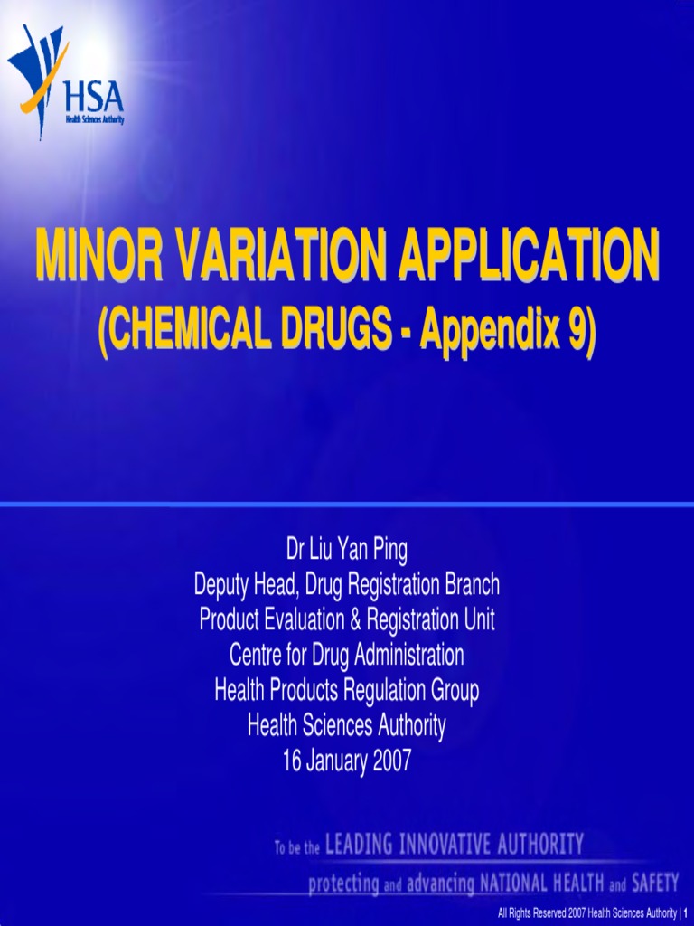 Minor Variation Application | PDF | Pharmaceutical | Government