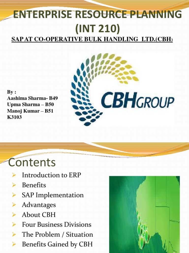 Erp Case Study SAP AT CO-OPERATIVE BULK HANDLING LTD. (CBH) | PDF ...