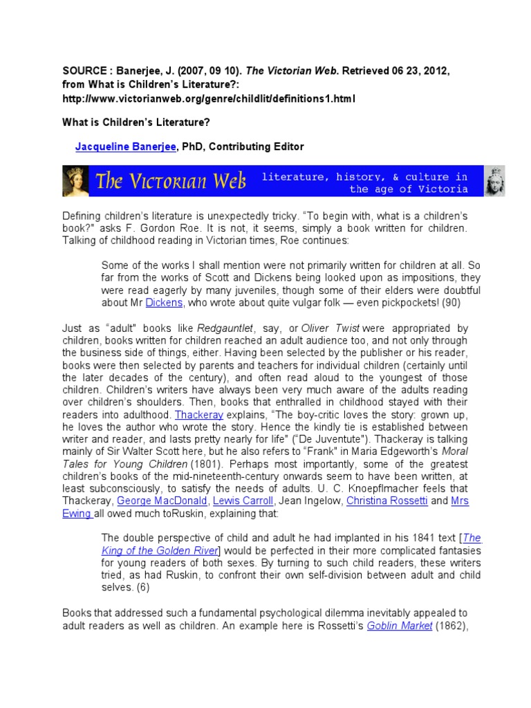 Introduction To Children's Literature | PDF | Reading (Process) | Mythology