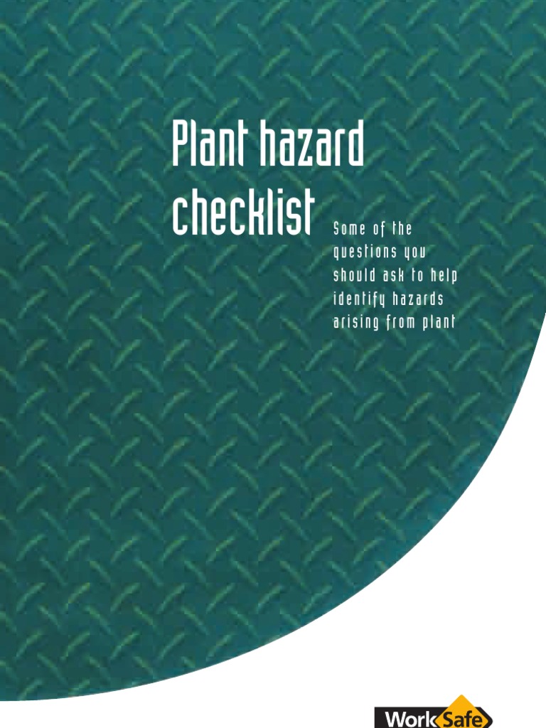 Plant Hazard Checklist | PDF | Victoria (Australia) | Working Conditions