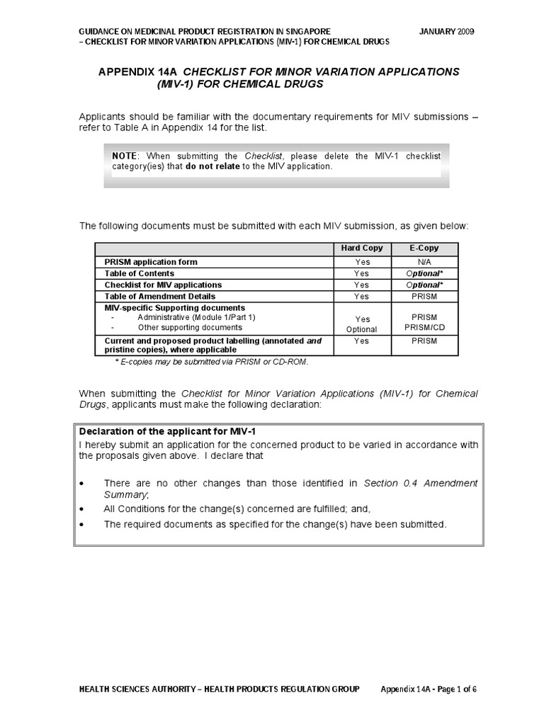 Singapore MIV-1 Chemical Drugs Checklist | PDF | Shelf Life ...