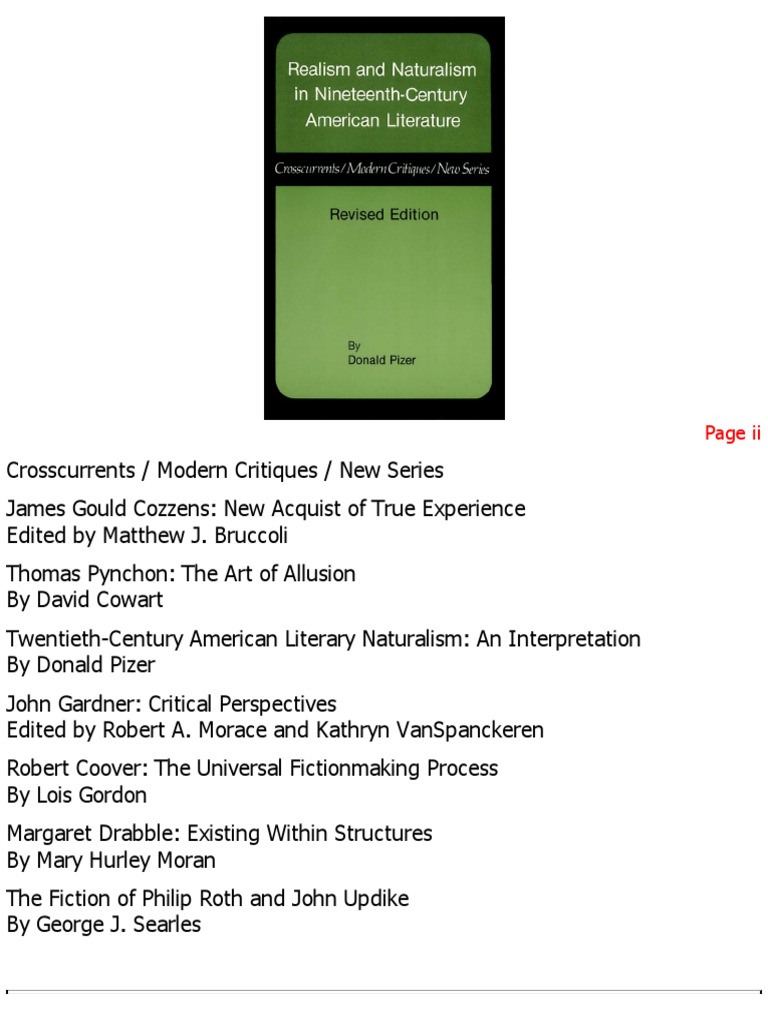 Realism and Naturalism in Nineteenth C America | PDF | Literary Realism ...