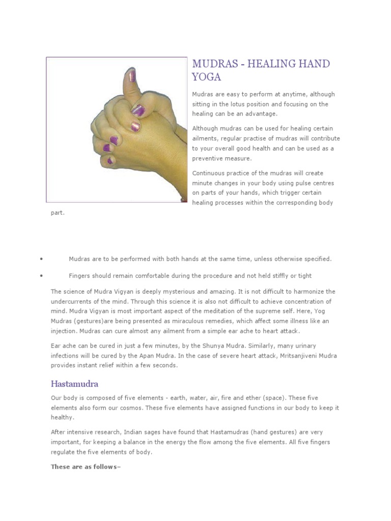 Mudras | Download Free PDF | Finger | Hand
