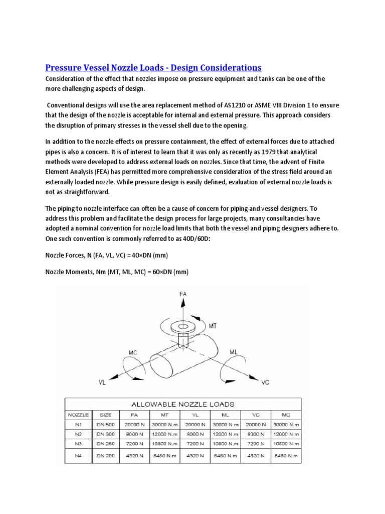 Pressure Vessel Nozzle Loads | PDF | Stiffness | Structural Load