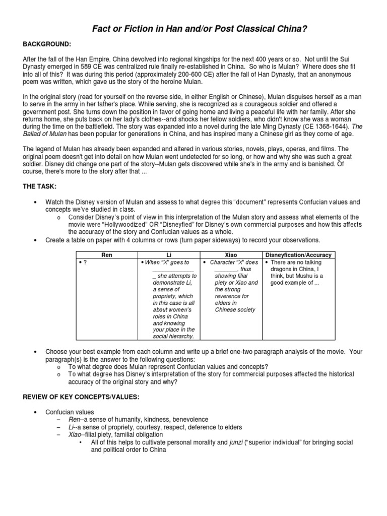 Mulan 2 | PDF | Confucianism | China