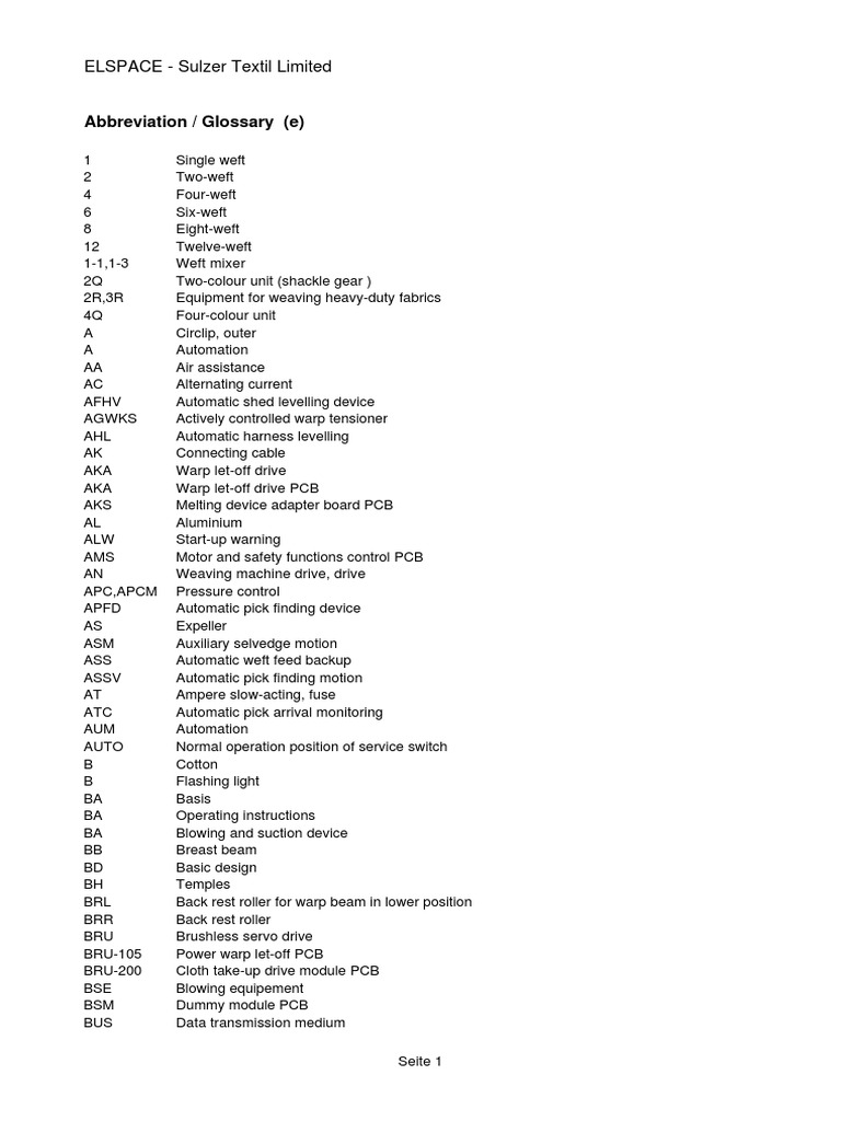 Abbrev e | PDF | Weaving | Loom