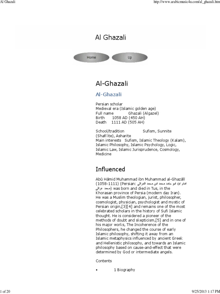 Al-Ghazali: Pioneer of Sufi Philosophy | PDF | Islamic Philosophy ...