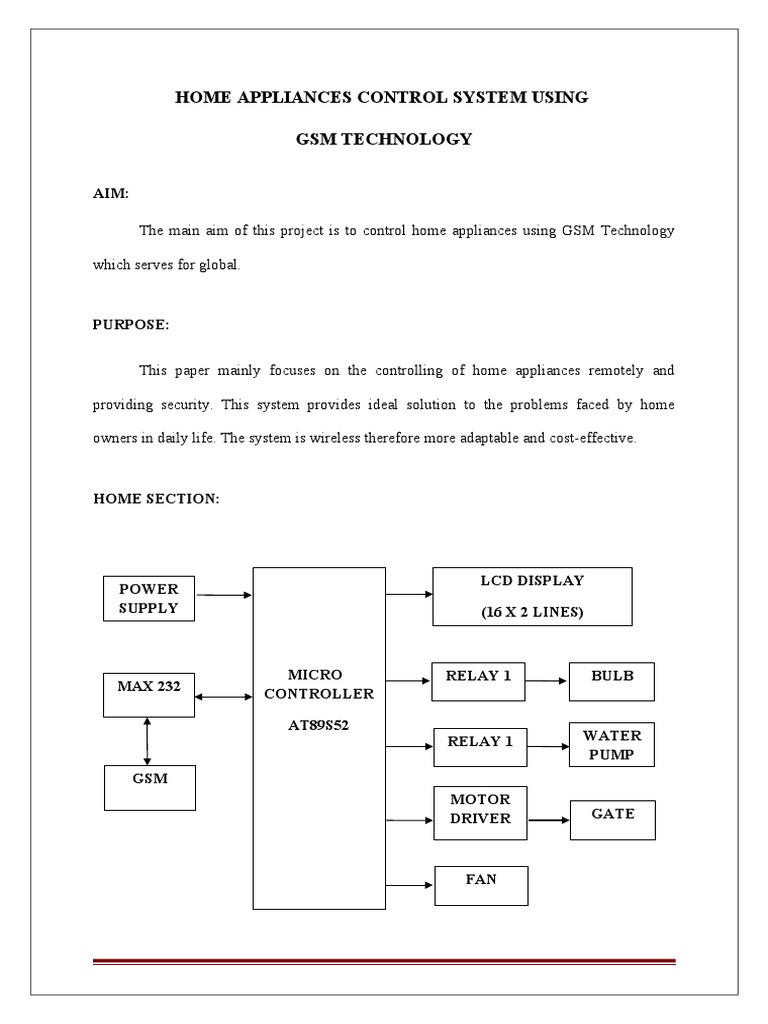 1. Home Appliances Control System Using Gsm | Home Appliance | Gsm