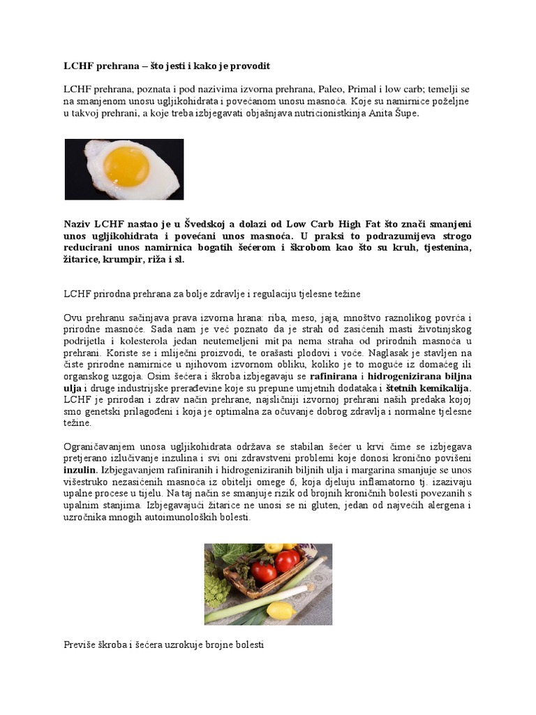 LCHF Prehrana | PDF