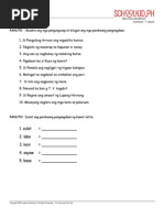 Filipino 5 - Sanhi at Bunga Worksheet | PDF