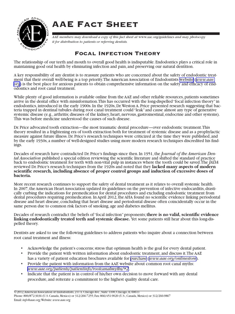 Focal Infection | Dentistry | Medical Specialties